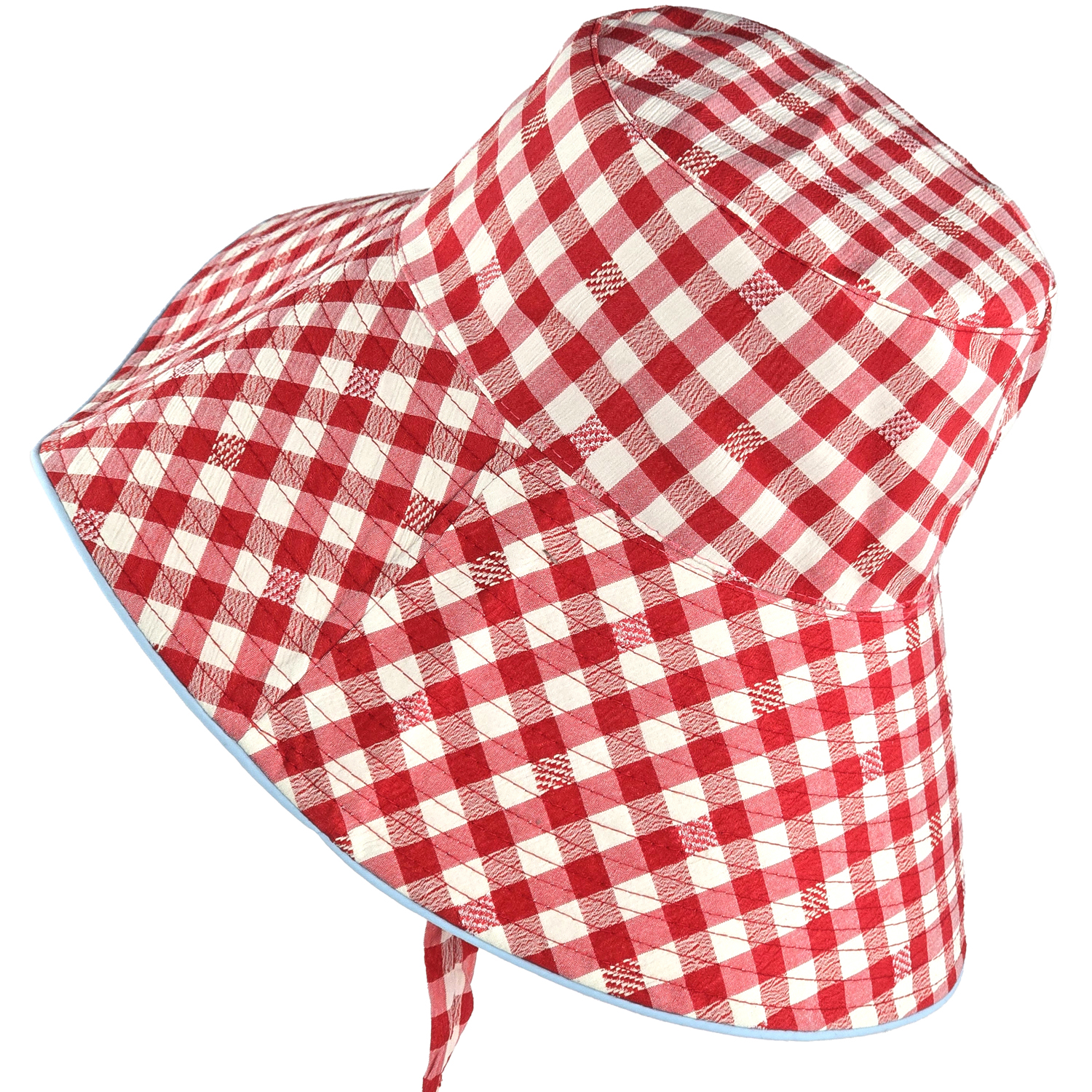 Hats - Gårda Poppy Checkered sun hat (red) - Hatroom.eu