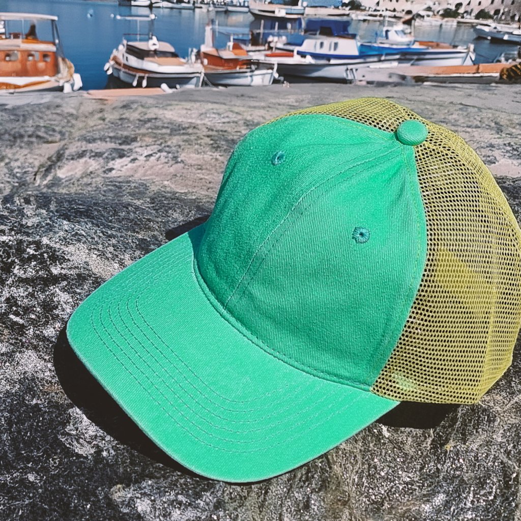 Caps - Gårda Finley Washed Trucker (green/yellow)
